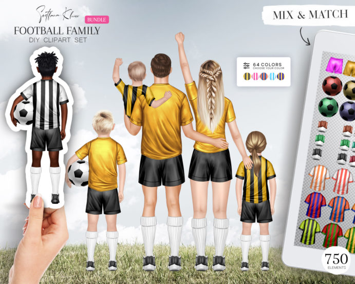 Football Family Clip Art, Custom Family - Svetlana Kleine