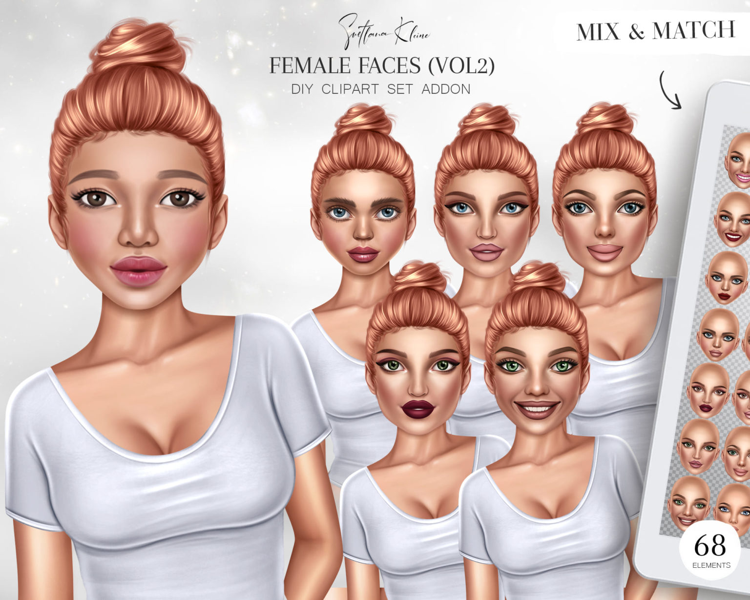 Woman Creator Clipart, Custom Woman, Personalized Portrait - Svetlana ...