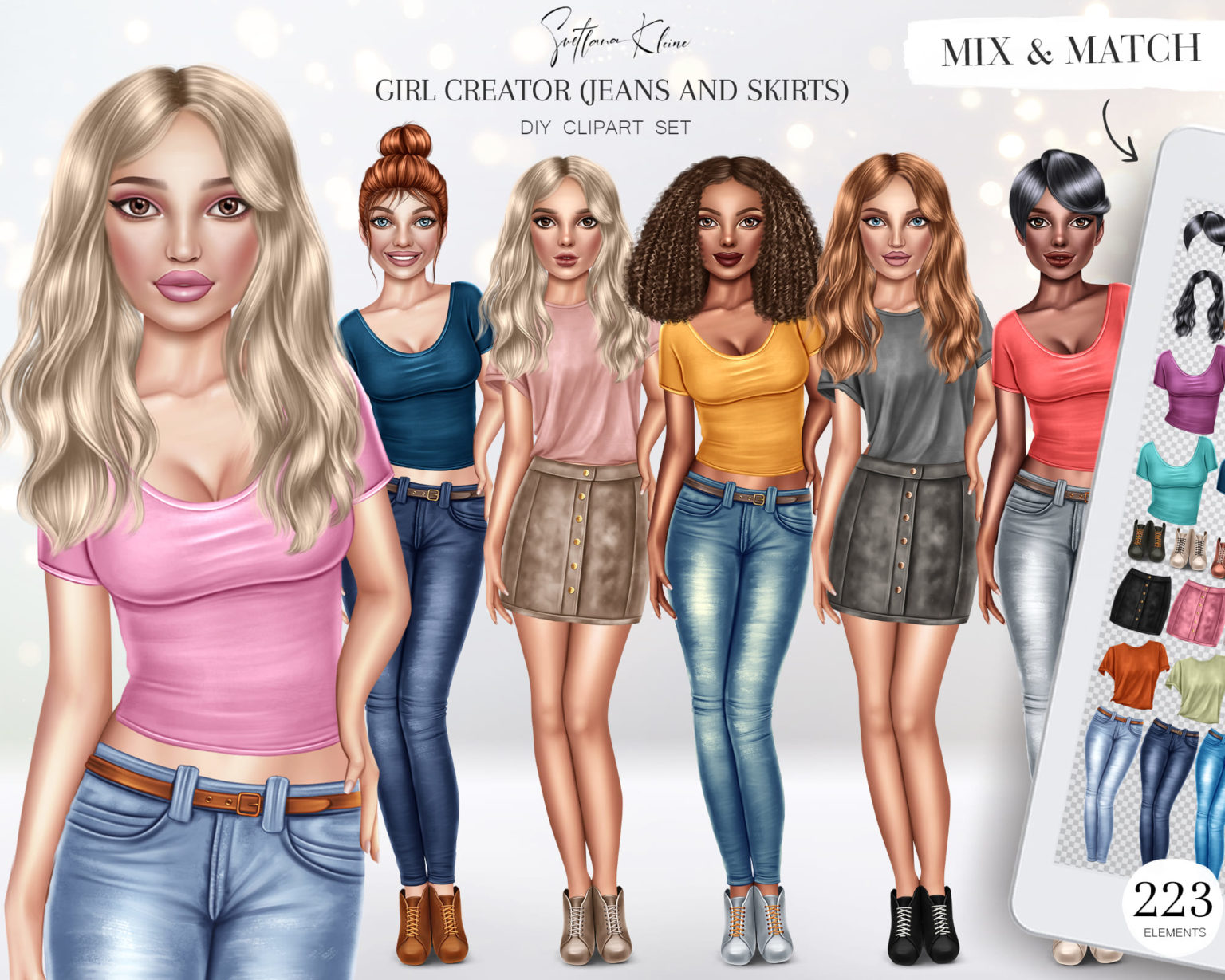 Autumn Dolls Clip Art, Besties PNG, Custom Character Creator – Svetlana ...