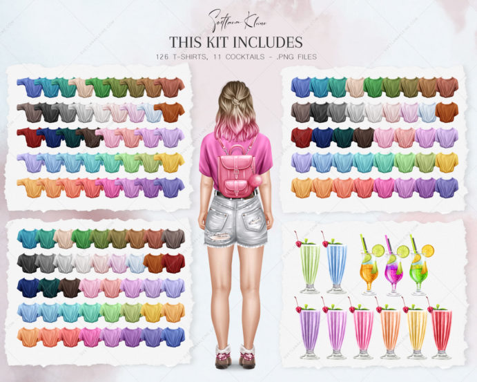 Teen Girls Clip Art, Summer Clothes Clipart, Teenagers PNG - Svetlana ...
