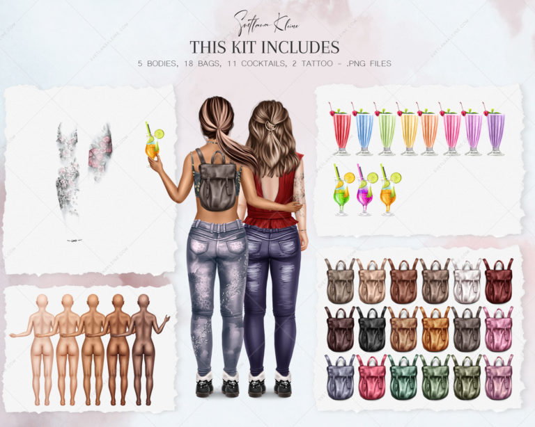 Teen Girls Clip Art, Casual Clothes Clipart, Teenagers PNG - Svetlana ...