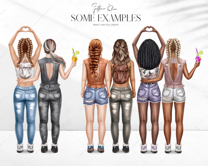 Teen Girls Clip Art, Casual Clothes Clipart, Teenagers PNG - Svetlana ...