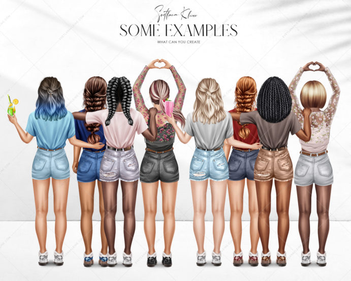 Teen Girls Clip Art, Summer Clothes Clipart, Teenagers PNG - Svetlana ...