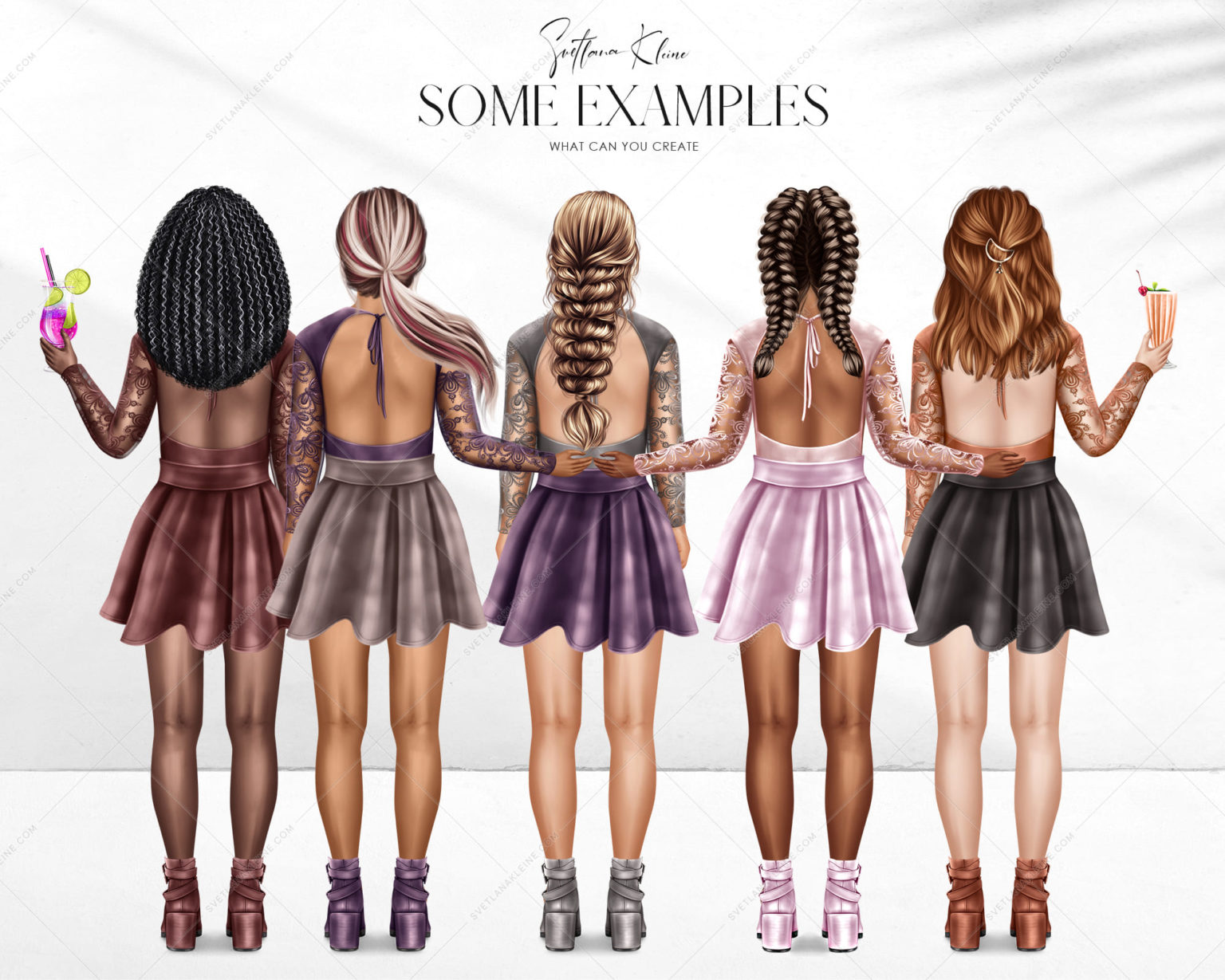 Teen Girls Clip Art, Evening Clothes Clipart, Teenagers Girl - Svetlana ...