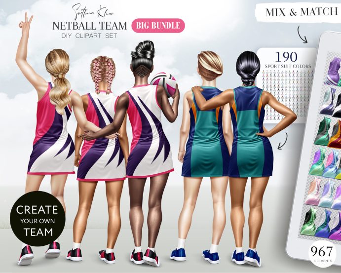 Netball Clipart, Team Portrait Creator - Svetlana Kleine