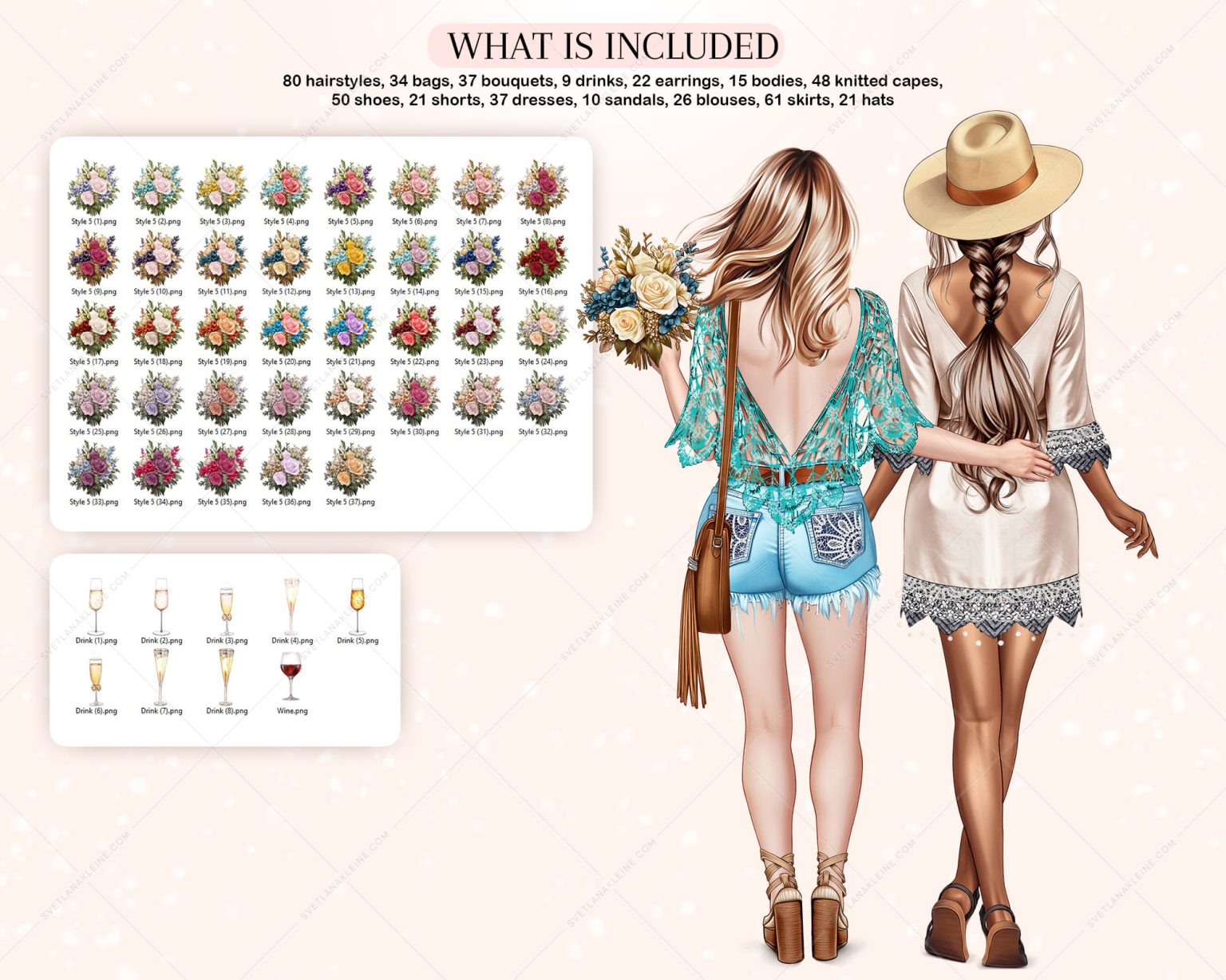 Boho Besties Clipart - Svetlana Kleine