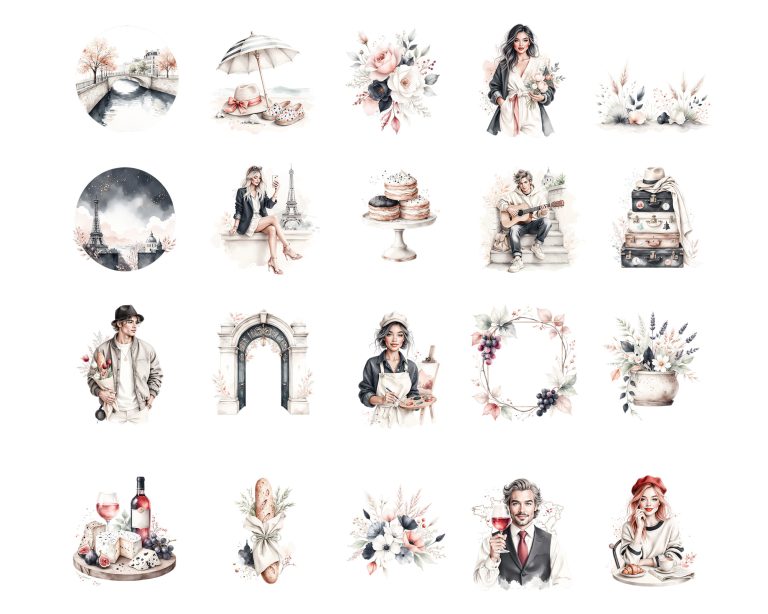 France Paris Clipart Set - Svetlana Kleine